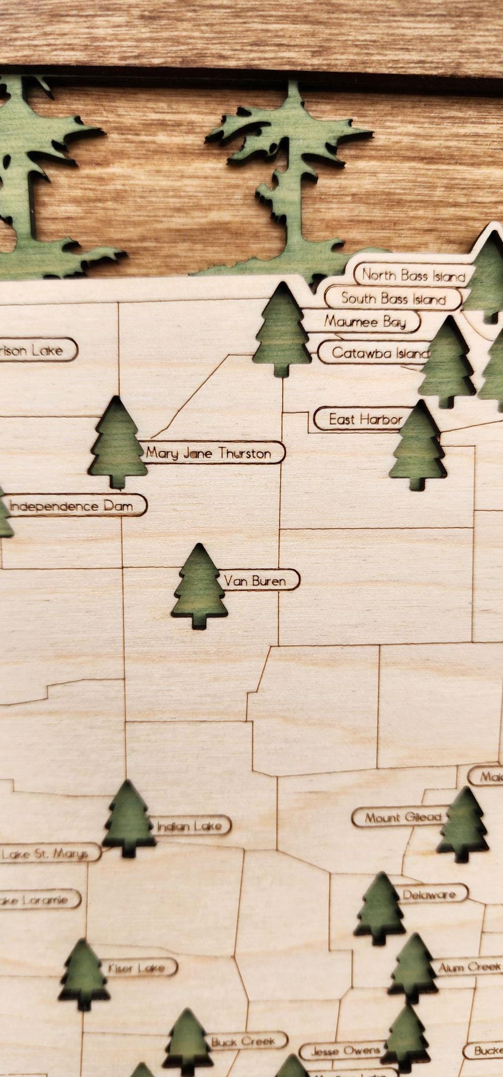 Ohio State Park Map, Travel Tracker. OH State Park, Gifts for State ...