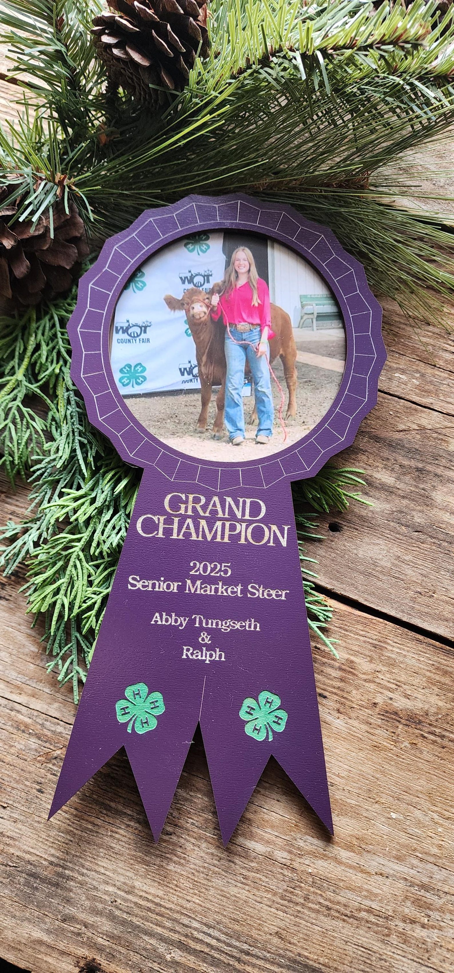 4-H, FFA Grand Champion Ribbon Picture Frame, Show Stock Thank You ...