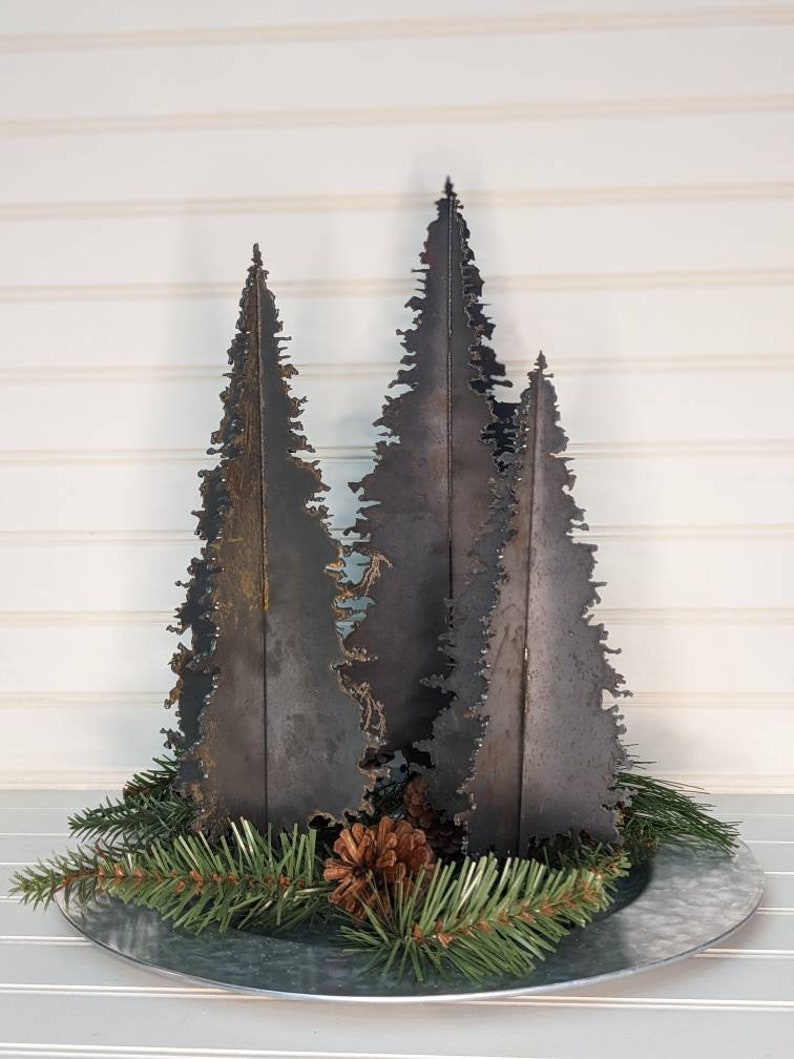 Metal Three Dimensional Pine Trees | Etsy