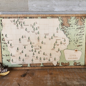 Iowa State Park Travel Map, IA State Park Tracker Map, Travel Tracker ...