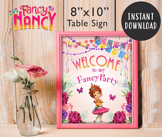 Fancy Nancy Party Sign // Welcome Sign // Table Sign // | Etsy