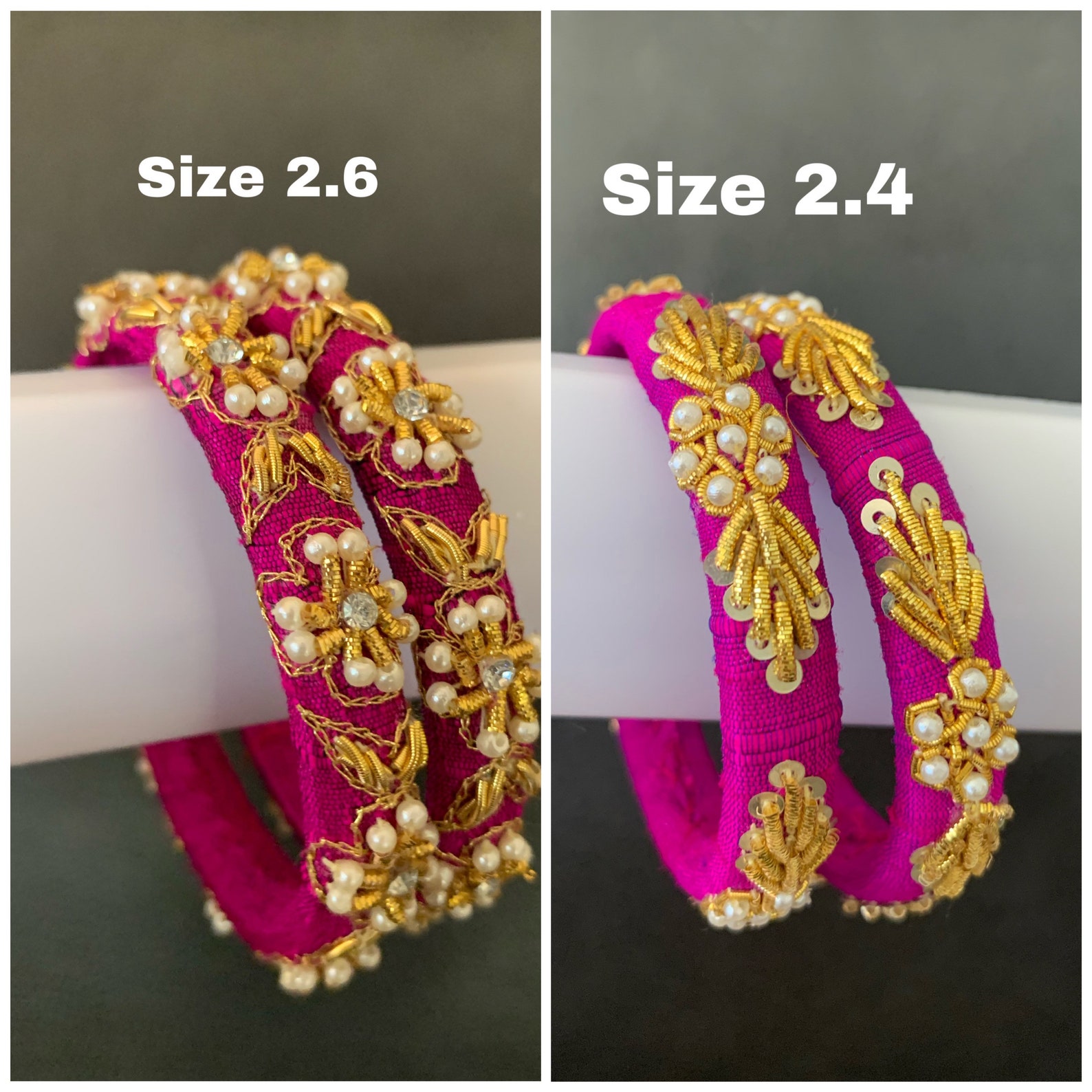 Maggam Work Raw Silk Cloth Bangles / Embroidered Bangles/ Silk - Etsy