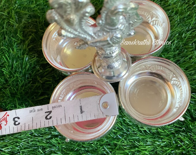 German Silver Handmade 4 Cup Panchwala Cup in Big Size/ Haldi - Etsy