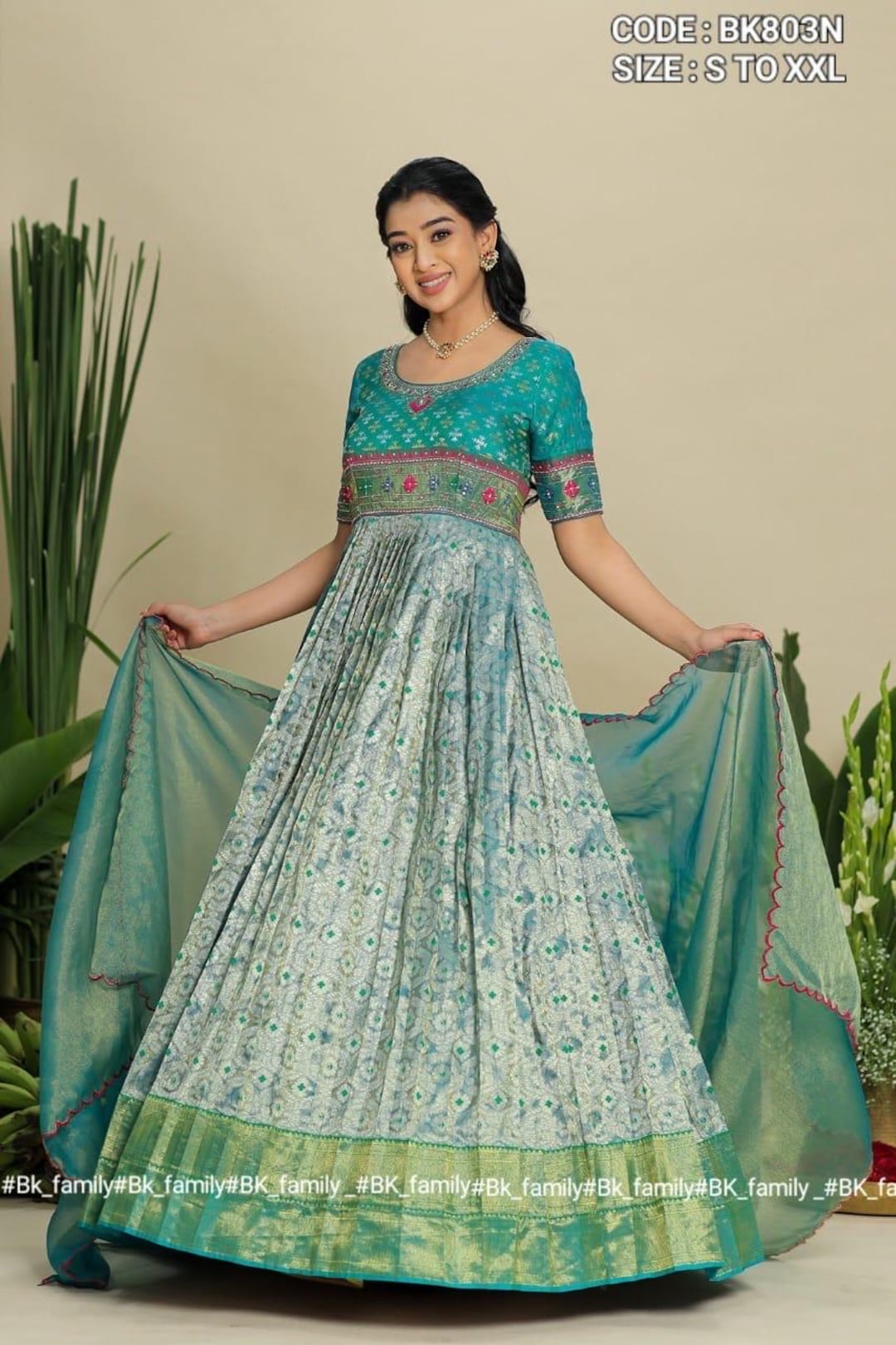 Indo Ethnic Trendy Banarsi Silk Dress/ Indian Ethnic Wear for Festivals ...
