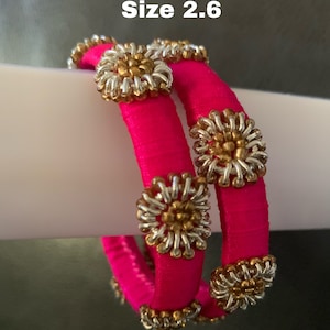 Maggam Work Raw Silk Cloth Bangles / Embroidered Bangles/ Silk Thread ...