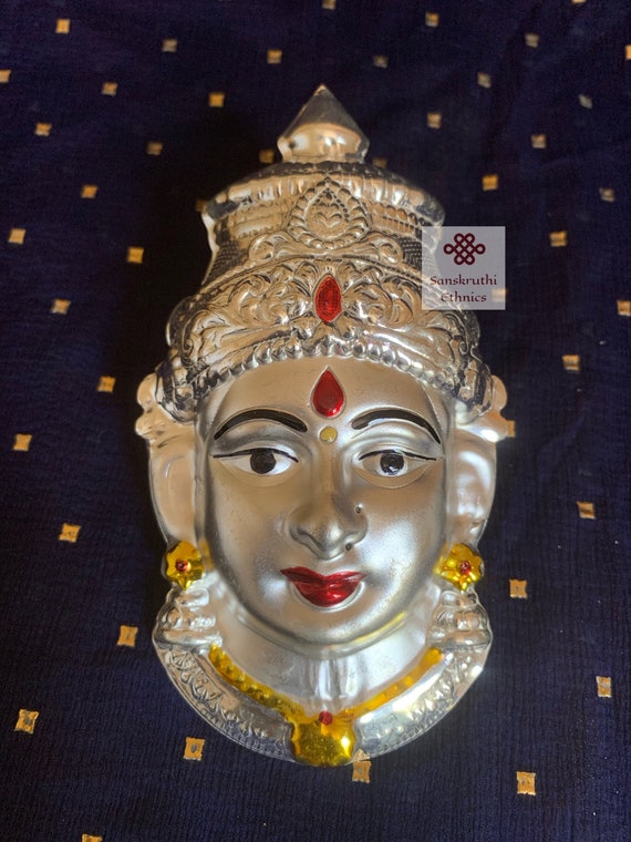 Handcrafted German Silver Devi Face/ Gowri/ Face/ Pooja | Etsy