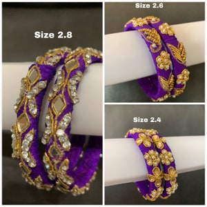 Maggam Work Raw Silk Cloth Bangles / Embroidered Bangles/ Silk Thread ...