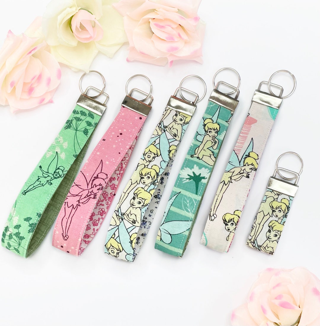Tinkerbell Wristlet Keychain, Disney Key Fob, Fairy Wrist Strap, Pixie ...