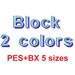 Block 2 Colors Embroidery Font Formats Bx which Converts to | Etsy