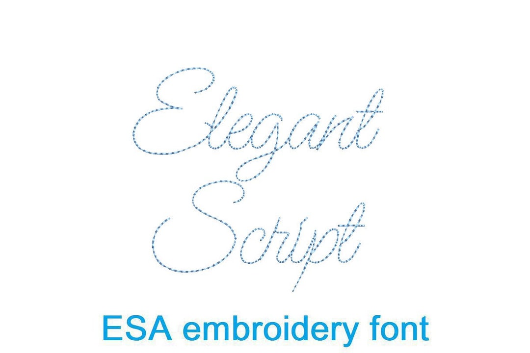 Elegant Script Bean Stitch ESA Embroidery Font - Etsy