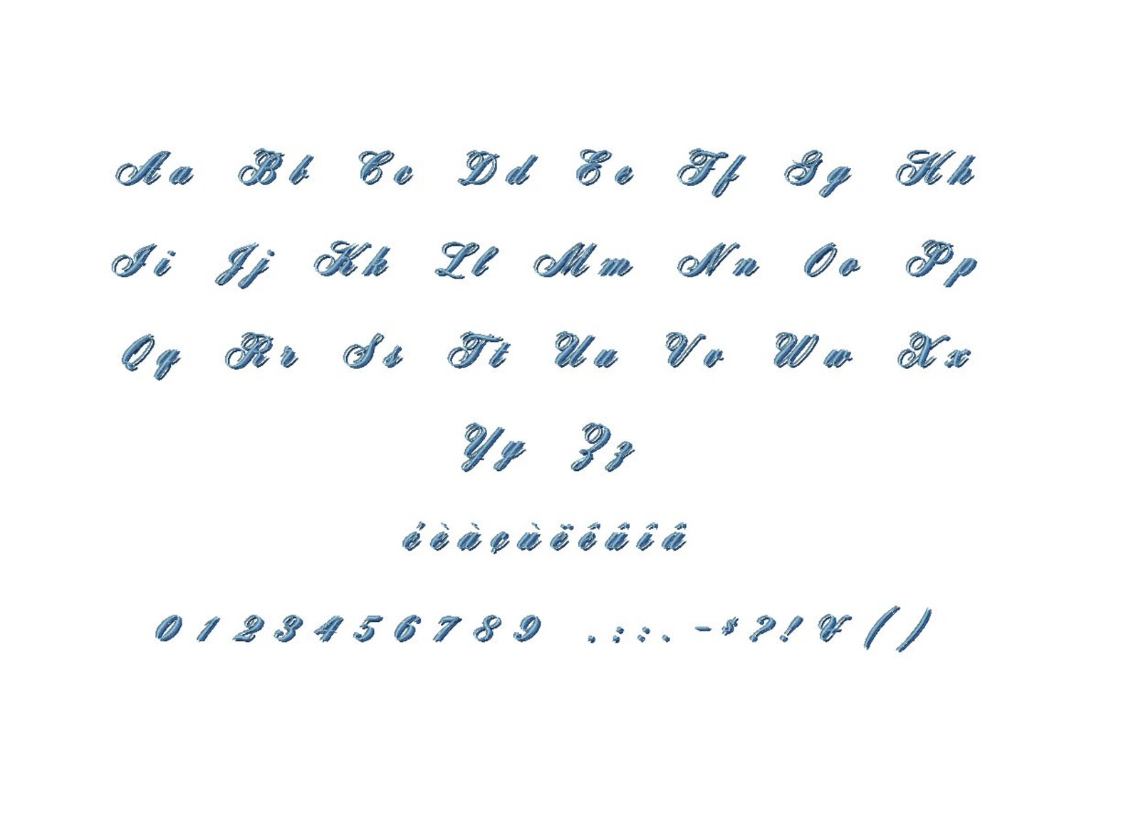 Aerolite Shadow Embroidery Font Formats Bx + Pes, Sizes 0.50 (1/2), 0. ...