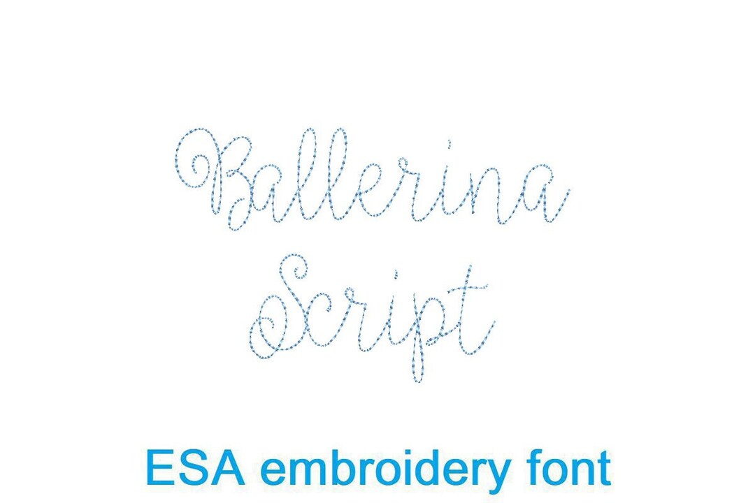 Ballerina Script Bean Stitch ESA Embroidery Font - Etsy