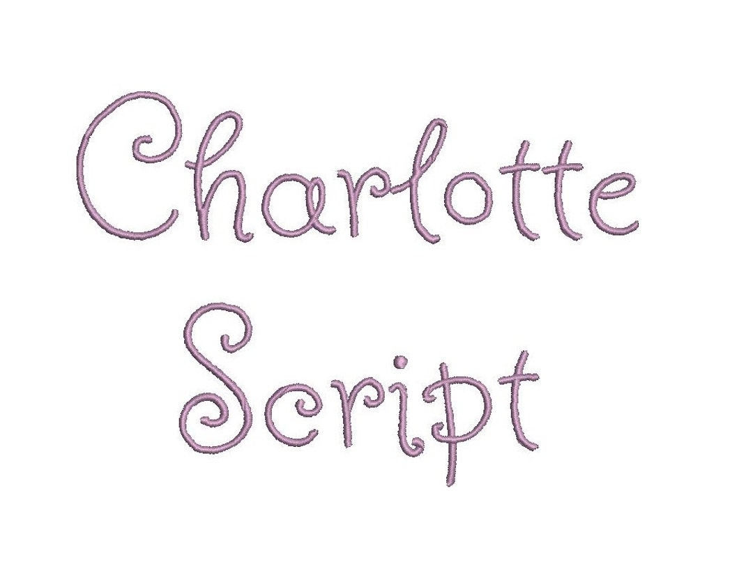 Charlotte Script Embroidery Font Bx compatible With 17 Machine File ...