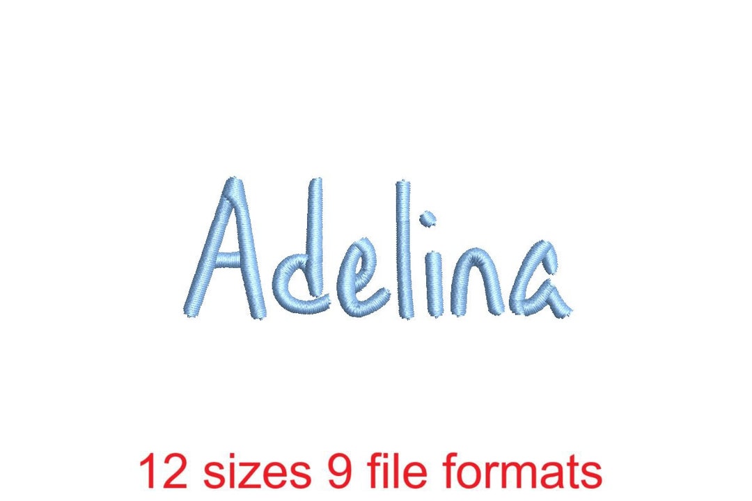 Adelina Embroidery Font - 12 Sizes - 0.25" up to 1.75" - 9 File Formats - Etsy