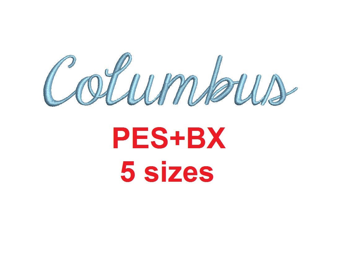 Columbus Script embroidery font formats bx which converts to | Etsy