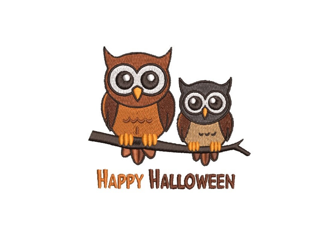 Happy Halloween Owls Embroidery Design With Commercial Rights - Etsy