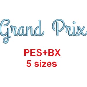 Grand Prix Script Embroidery Font Formats Bx (which Converts to 17 ...