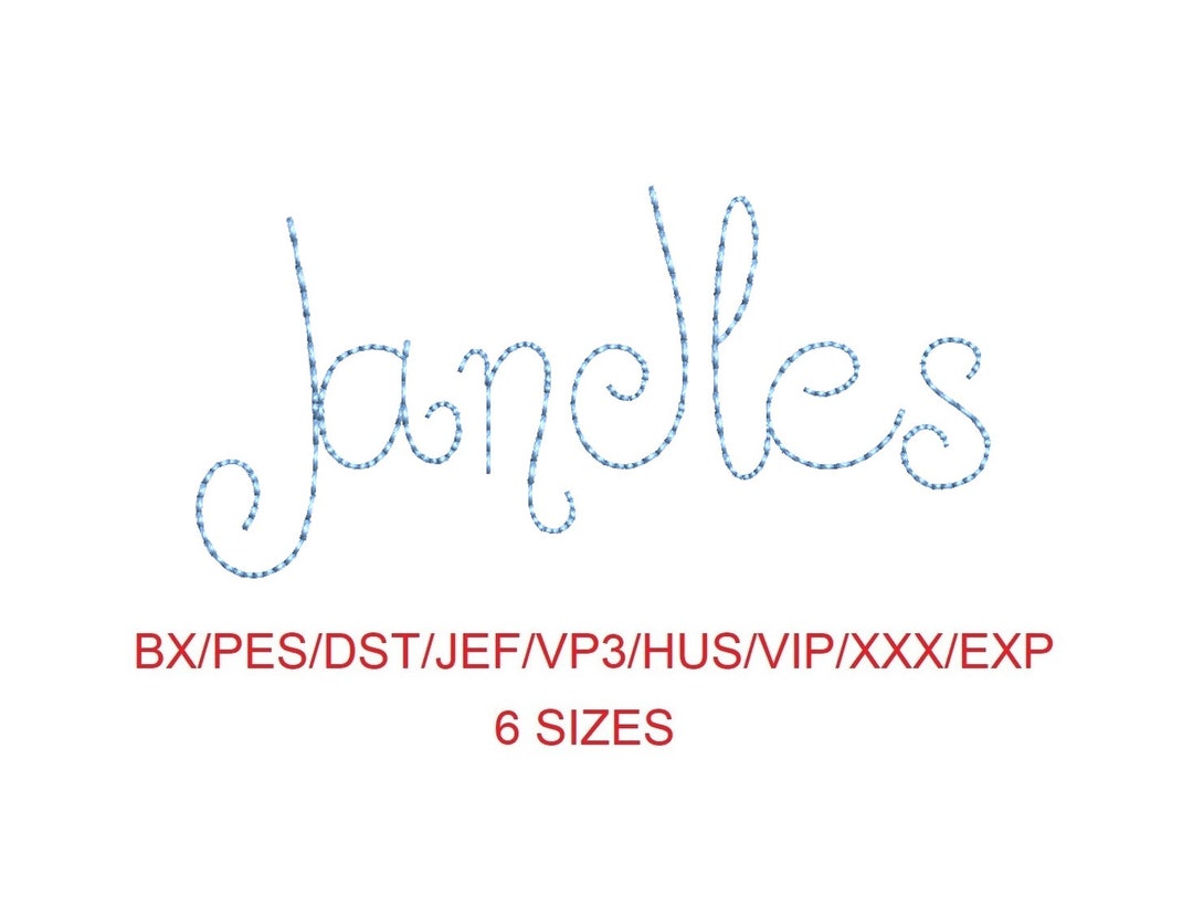 Jandles Bean Stitch Machine Embroidery Font 6 Sizes - Etsy