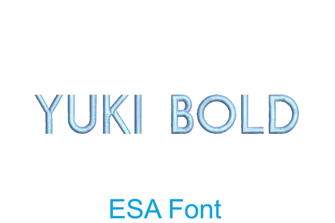 Yuki Bold ESA Embroidery Font - Etsy