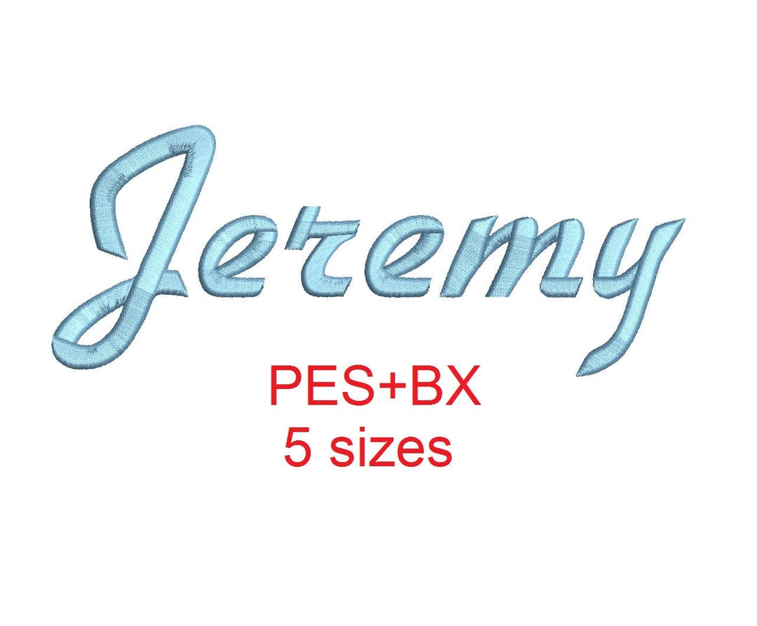 Jeremy Embroidery Font: BX + PES Formats (digital Download) - Etsy