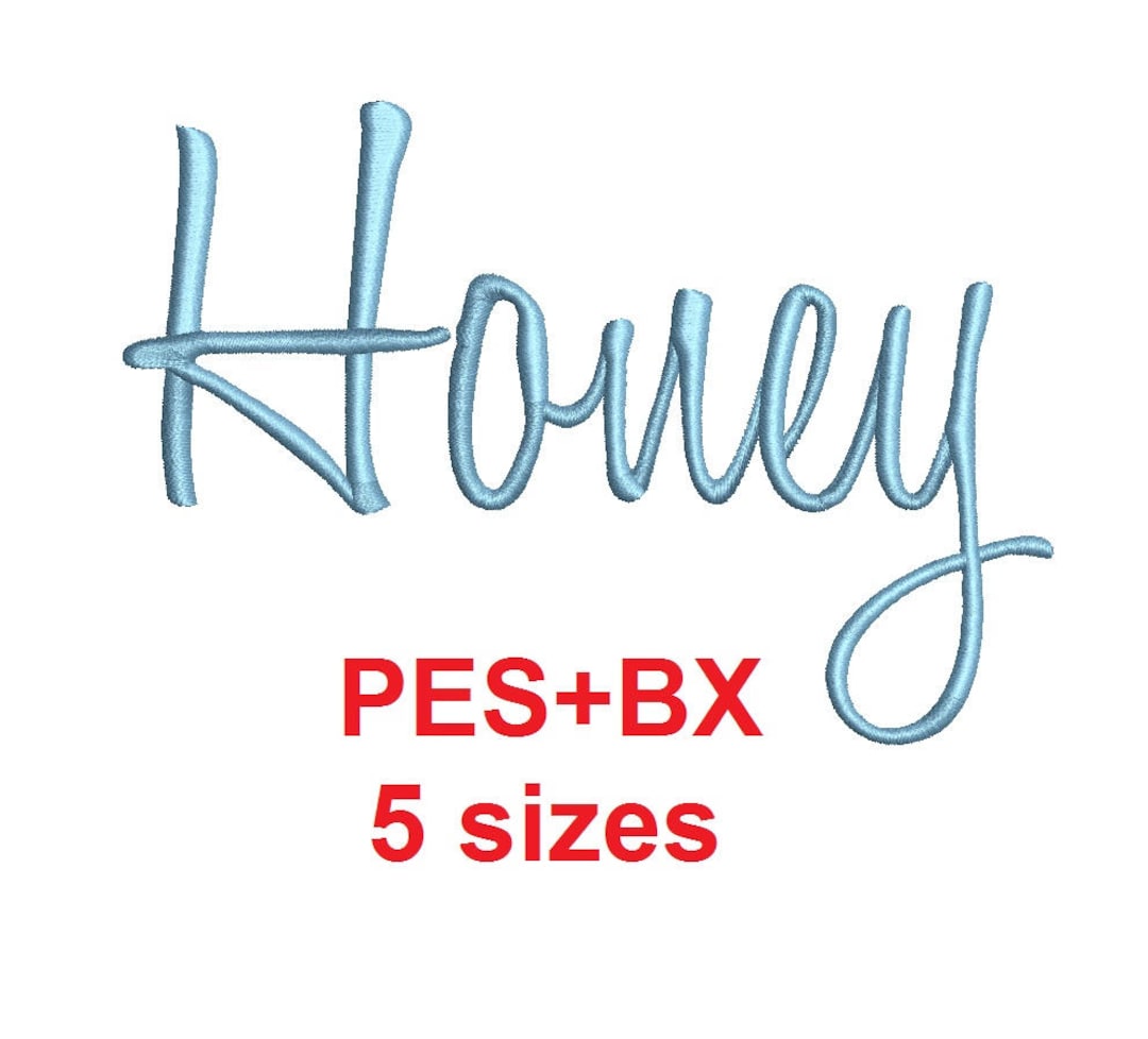 Honey Script Embroidery Font Formats Bx (which Converts to 17 Machine ...