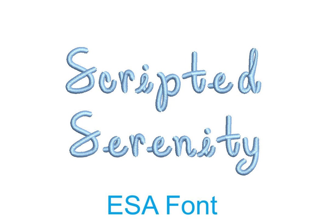 Scripted Serenity ESA Embroidery Font - Etsy