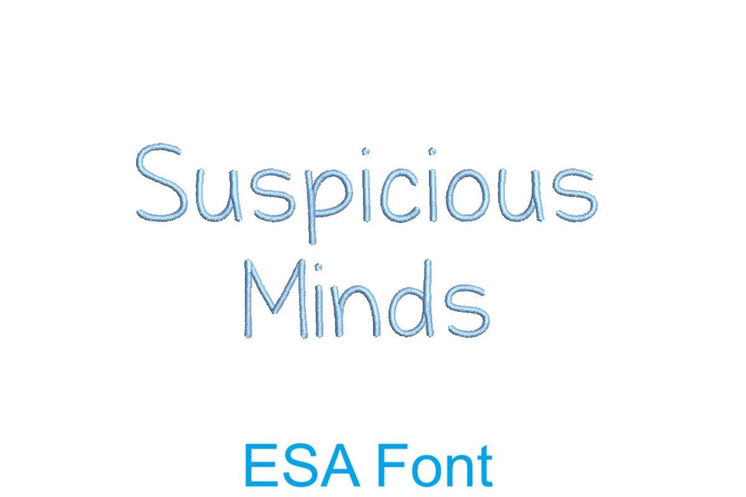 Suspicious Minds ESA Embroidery Font - Etsy