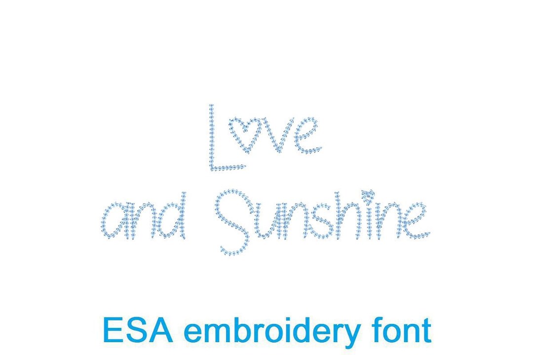 Love and Sunshine Chain ESA Embroidery Font (MHA) - Etsy