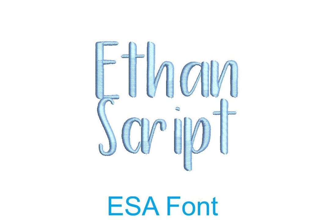 Ethan Script ESA Embroidery Font - Etsy