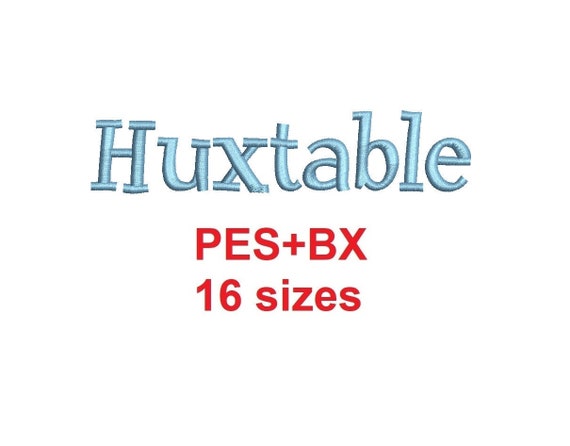 Huxtable™ Block Embroidery Font Formats PESBX 16 Sizes French | Etsy