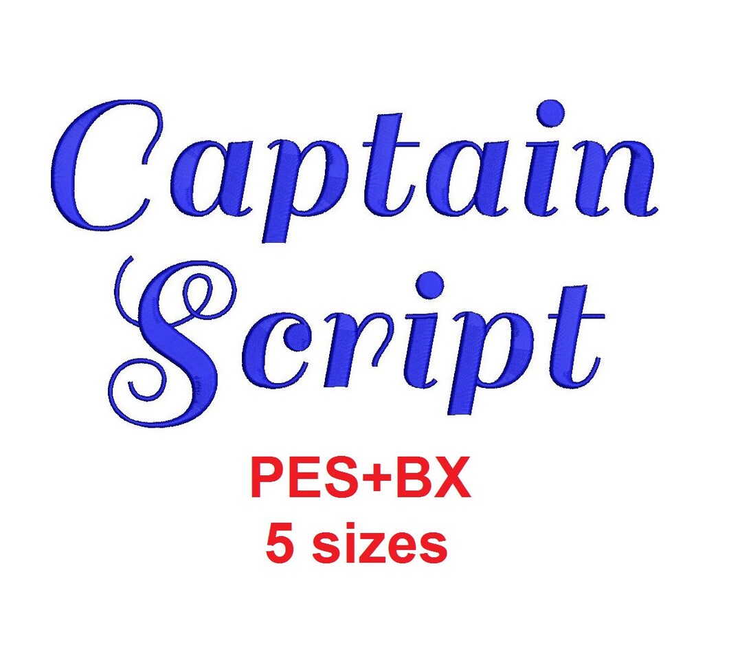 Captain Script Embroidery Font Formats Bx (which Converts to 17 Machine ...