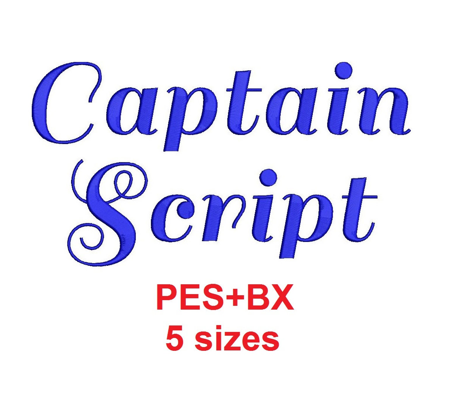 Captain Script Embroidery Font Formats Bx which Converts to - Etsy