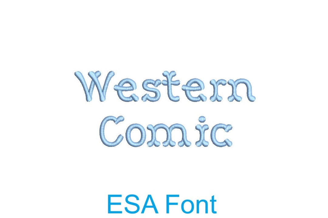 Western Comic ESA Embroidery Font - Etsy