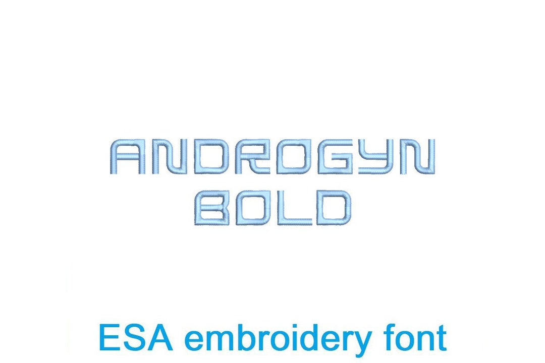 Androgyn Bold ESA Embroidery Font - Etsy