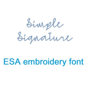 Simple Signature ESA Embroidery Font - Etsy