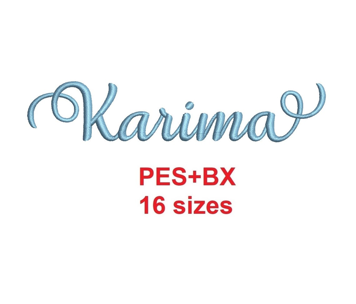 Karima Embroidery Font With Over 400 Glyphes Formats PESBX - Etsy