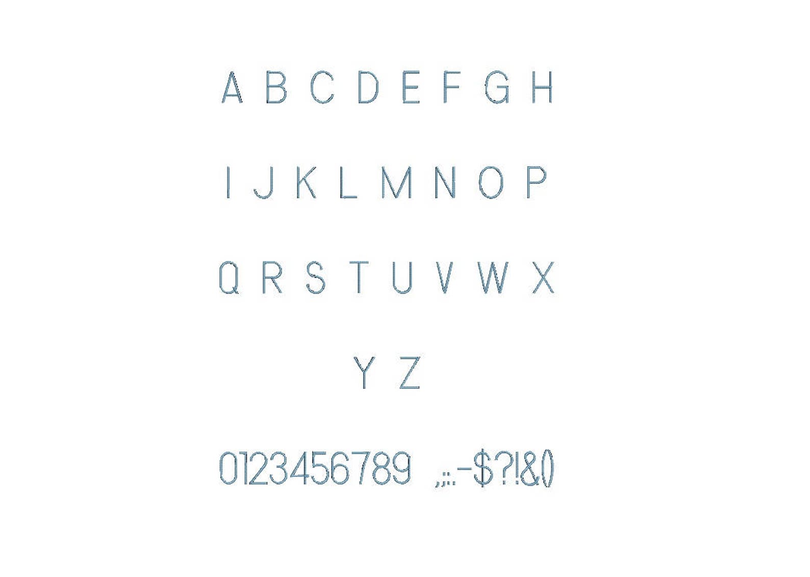 Slim Block Embroidery Font: BX + PES Formats (digital Download) - Etsy