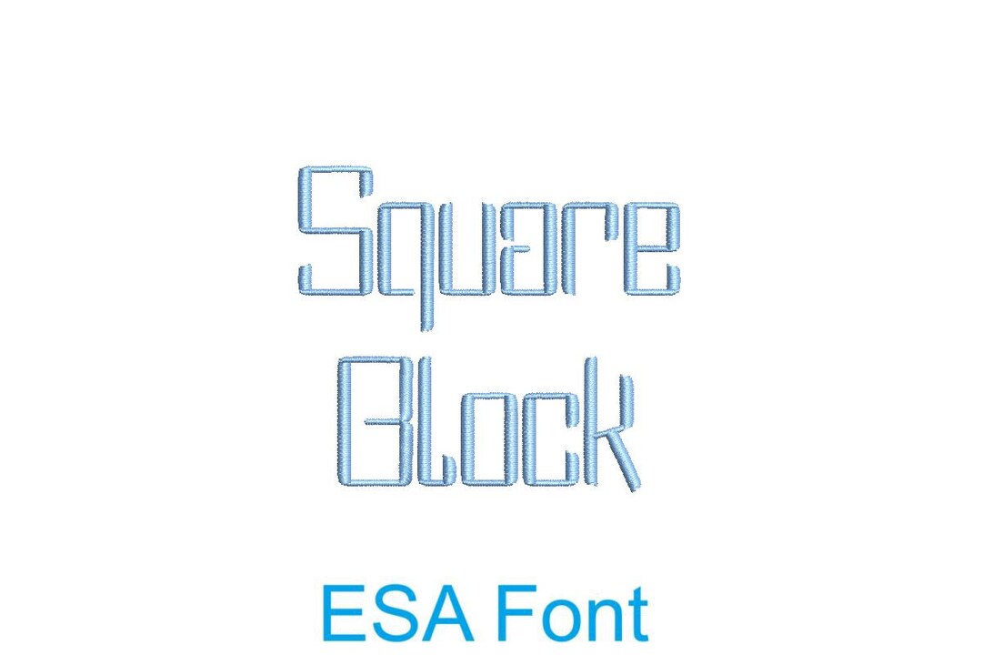 Square Block ESA Embroidery Font - Etsy