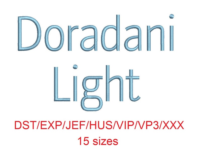 Doradani Light Embroidery Font: 15 Sizes (digital Download) - Etsy