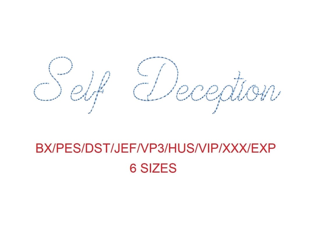 Self Deception Script Bean Stitch Machine Embroidery Font 6 Sizes (MHA ...
