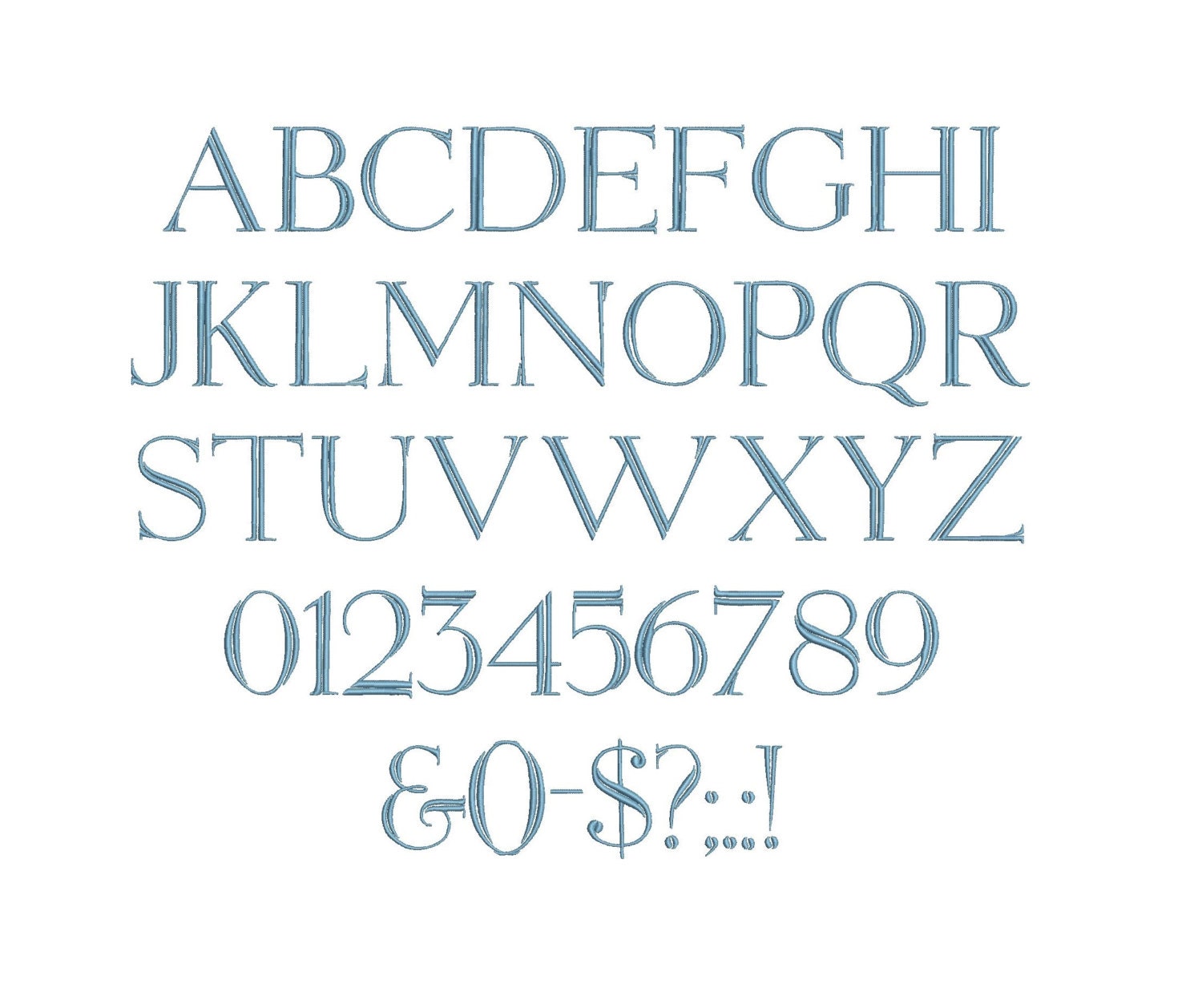 Elizabeth Embroidery Font: Satin Stitch Alphabet (digital Download) - Etsy