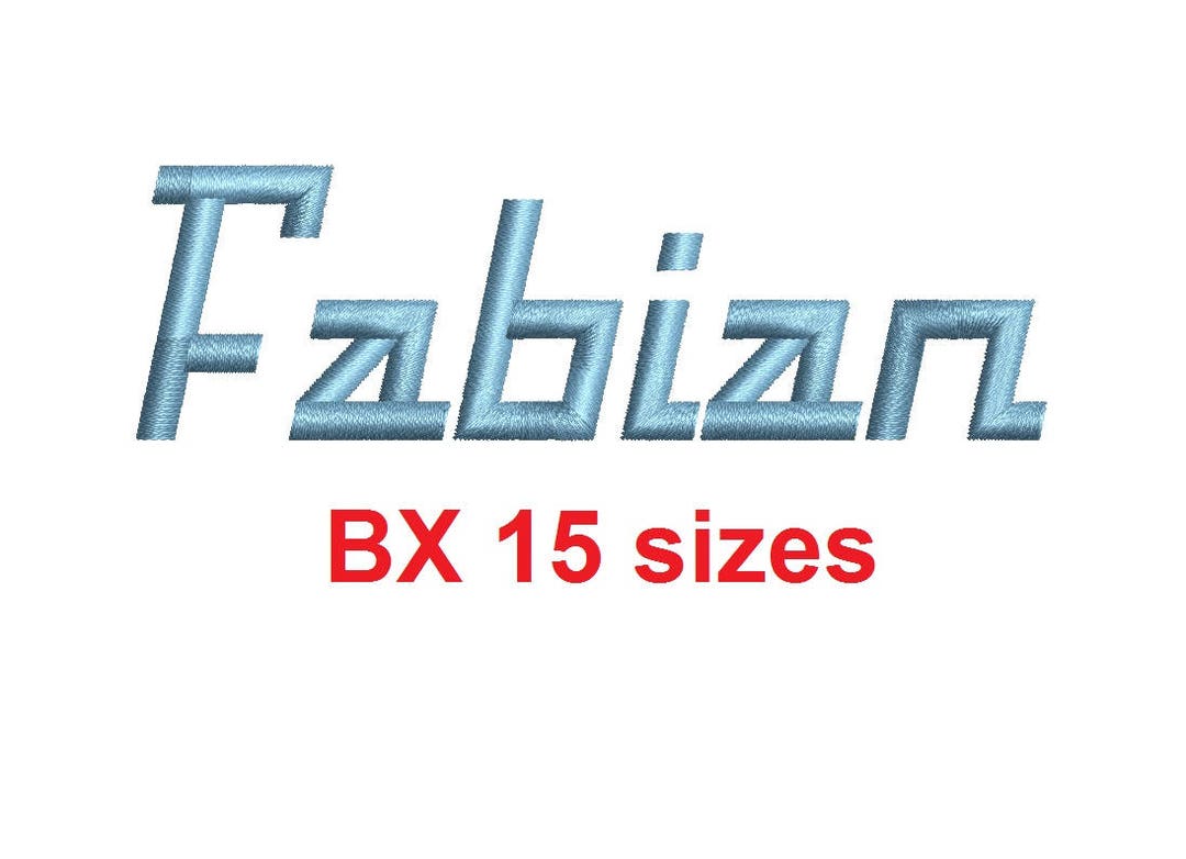 Fabian™ Block Embroidery BX Font Sizes 0.25 (1/4), 0.50 (1/2), 1, 1.5 ...