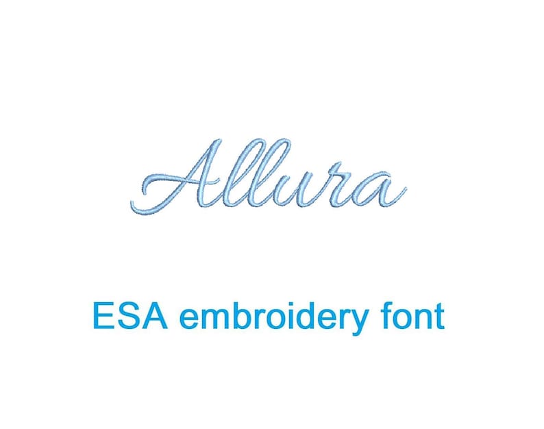 Allura ESA Embroidery Font - Etsy