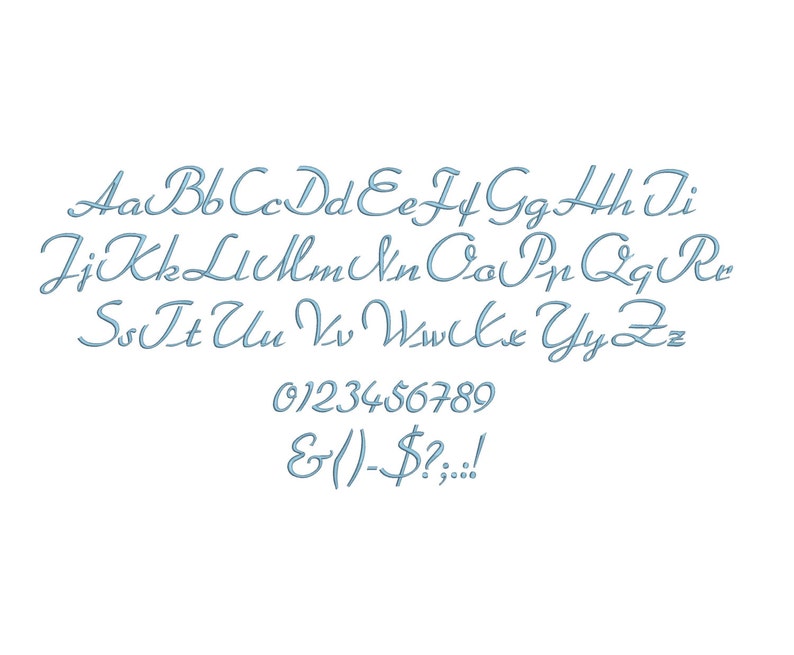 Arabella Script Embroidery Font: Cursive Design (1-2 Inch) (digital ...