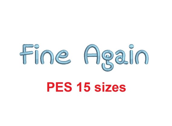 Fine Again Embroidery Font PES Format 15 Sizes 0.25 0.5 1 | Etsy