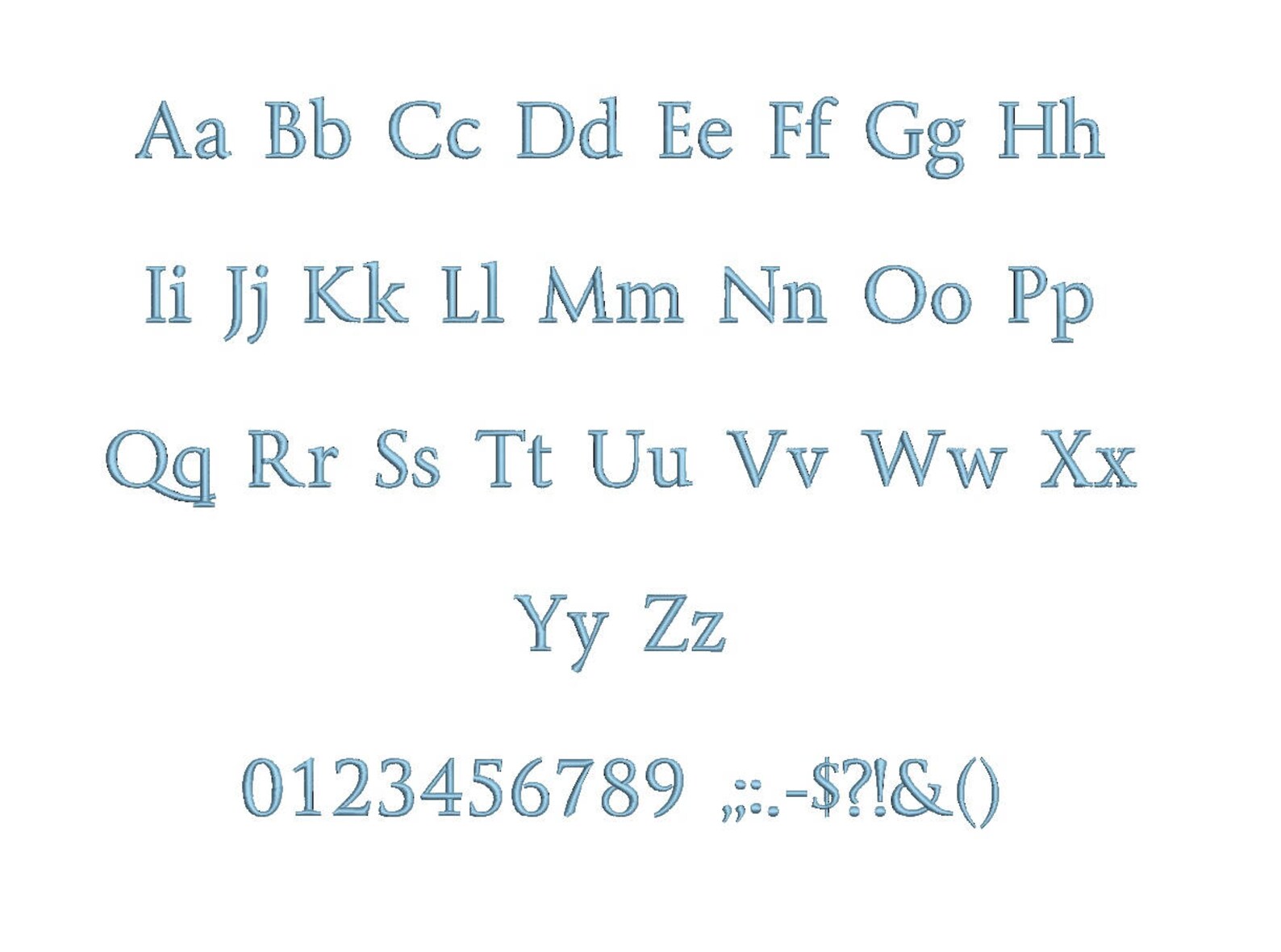 Byington Regular™ Block Embroidery BX Font Sizes 0.25 (1/4), 0.50 (1/2 ...