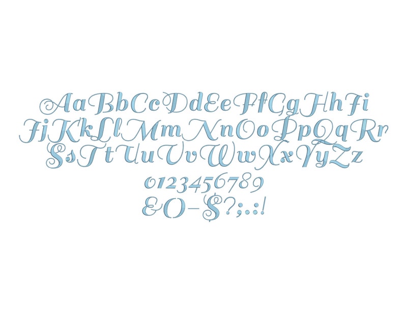 Captain Script Embroidery Font Formats Dst Exp Pes Jef and - Etsy