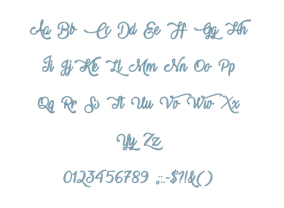 Vampire Calligraphy Embroidery Font PES Format 15 Sizes 0.25 | Etsy