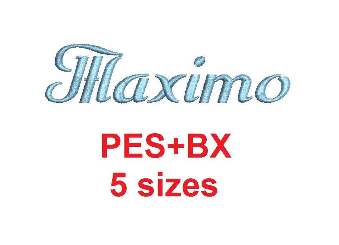 Maximo Script Embroidery Font: BX + PES Formats (digital Download) - Etsy