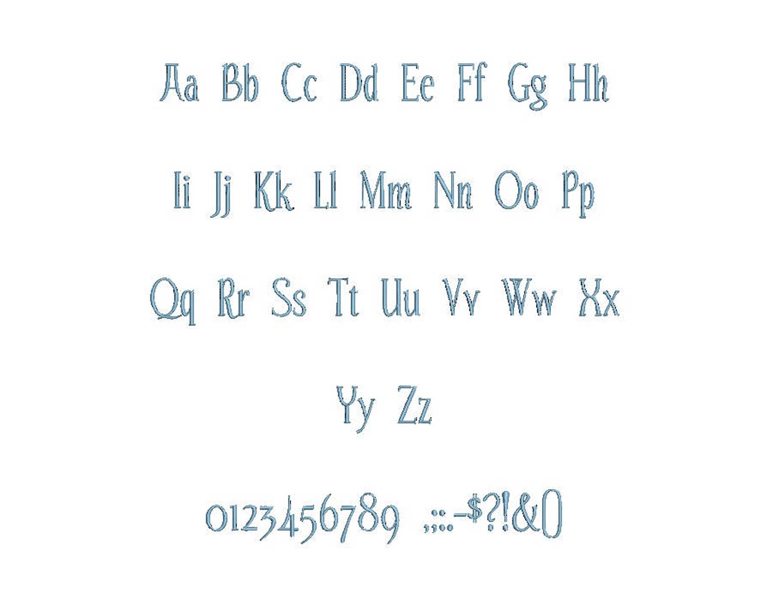 Echelon™ Block Embroidery BX Font Sizes 0.25 (1/4), 0.50 (1/2), 1, 1.5 ...